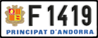 F 1419, Hyundai Elantra , License plate of Andorra