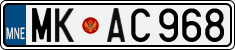 MK AC968, Lada (VAZ) 2121 Нива (Mojkovac) License plate of Montenegro