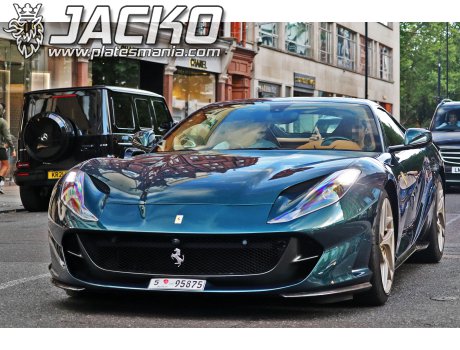5 95875, Ferrari 812 (Abu Dhabi) License plate of the UAE