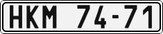 HKM 74-71, Renault Clio (Hradec Králové District). License plate of the ...