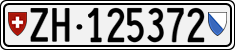 ZH 125372, MINI Hatch (Zurich) License plate of Switzerland