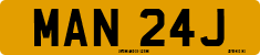 MAN 24J, FIAT 500X (Greater London) License plate of the United Kingdom