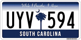 UYV 594, Kia EV6 (South Carolina) License plate of the USA