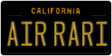 AIR RARI, Ferrari F12 (California) License plate of the USA