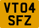 VT04 SFZ, Toyota Sienta (Worcester) License plate of the United Kingdom