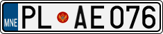 PL AE076, Volkswagen Sharan (Plav) License plate of Montenegro