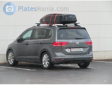 ZH 646204, Volkswagen Touran (Zurich) License plate of Switzerland