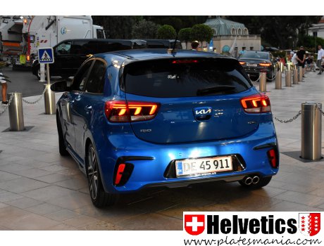 DE 45911, KIA Rio , License plate of Denmark