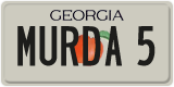 MURDA 5, BMW M5 (Georgia) License plate of the USA