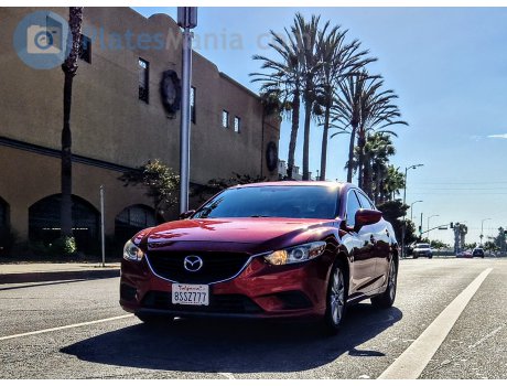8SSZ777, Mazda 6 (California) License plate of the USA