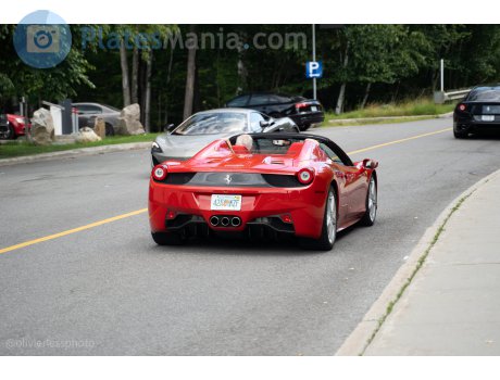 42A MZF, Ferrari 458 (Florida) License plate of the USA
