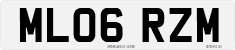 ML06 RZM, Ford Fiesta (Manchester) License plate of the United Kingdom