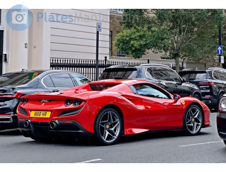 888 HR, Ferrari F8 (Swindon) License plate of the United Kingdom