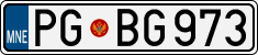 PG BG973, Ford Focus (Podgorica) License plate of Montenegro