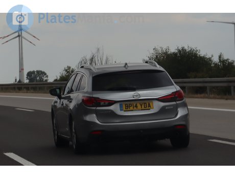 BP14 YDA, Mazda 6 (Birmingham) License plate of the Great Britain