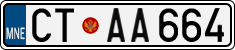 CT AA664, Peugeot 405 (Cetinje) License plate of Montenegro