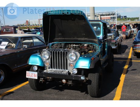 1DJZ 84, Jeep CJ-Series (Massachusetts) License plate of the USA