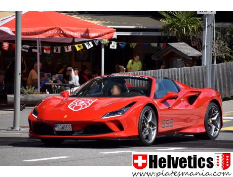 SGW 55S, Ferrari F8 , License plate of Sweden