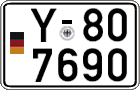 Y 807690, (Bundeswehr) German license plate