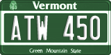 ATW 450, Honda CR-V (Vermont) License plate of the USA
