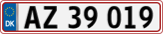 AZ 39019, Renault Clio , License plate of Denmark