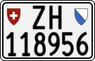 ZH 118956, Harley-Davidson FL (Zurich) License plate of Switzerland