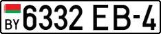 6332 EB-4, Audi 80 (Grodno Oblast) License plate Belarus