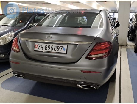 ZH 896897, Mercedes-Benz E-Klasse (Zurich) License plate of Switzerland