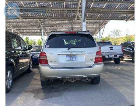 7-62589B, Toyota Highlander (Montana / Flathead) License plate of the USA