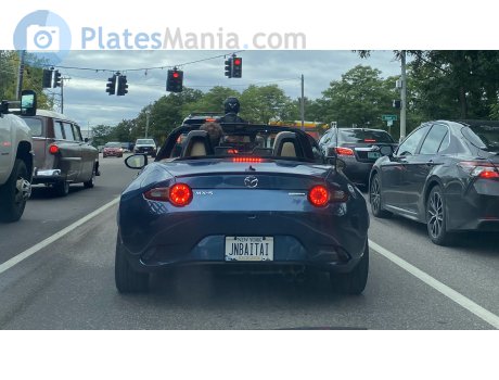 JNBAITAI, Mazda MX-5/Miata (New York) License plate of the USA