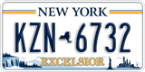 KZN-6732, BMW 2 Series (New York) License plate of the USA