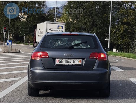 GE 864300, Audi A3 (Geneva) License plate of Switzerland
