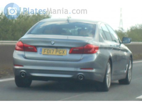 FD17 PGX, BMW 5 Series (Nottingham) License plate of the United Kingdom