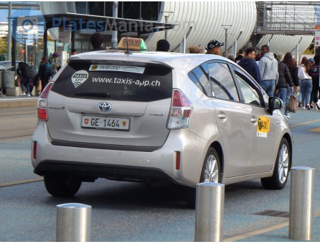 GE 1464, Toyota Prius (Geneva) License plate of Switzerland