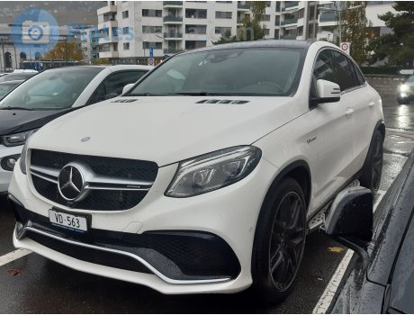 VD 563, Mercedes-Benz GLE-Klasse (Vaud) License plate of Switzerland