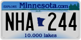 NHA-244, Pontiac Grand Prix (Minnesota) License plate of the USA