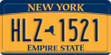 HLZ-1521, Nissan Pathfinder (New York) License plate of the USA