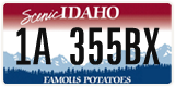 1A 355BX, Nissan Rogue (Idaho / Ada) License plate of the USA