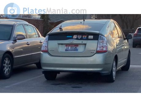 1A 855MF, Toyota Prius (Idaho / Ada) License plate of the USA
