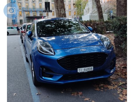 TI 64808, Ford Puma (Ticino) License plate of Switzerland