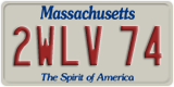 2WLV 74, Pontiac Grand Prix (Massachusetts) License plate of the USA