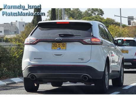 293-12-701, Ford Edge , License plate of Israel