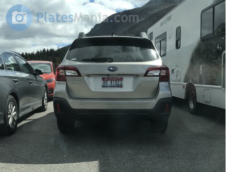 8B KT923, Subaru Outback (Idaho / Bonneville) License plate of the USA
