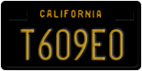 T609E0, Ferrari 612 (California) License plate of the USA