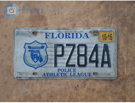 PZ84A, License plate without vehicle (Florida) License plate of the USA