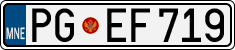 PG EF719, Renault Trafic (Podgorica) License plate of Montenegro
