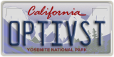 OPTIVST, Porsche 918 (California) License plate of the USA