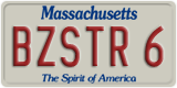BZSTR 6, Triumph TR6 (Massachusetts) License plate of the USA