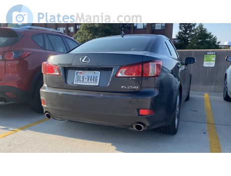 DL9-V446, Lexus IS (Texas) License plate of the USA