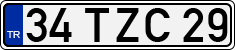 34 TZC 29, Renault Trafic (İstanbul) License plate of Turkey